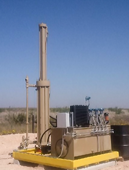 Hydraulically powered beam gas compressor fulfills multiple roles